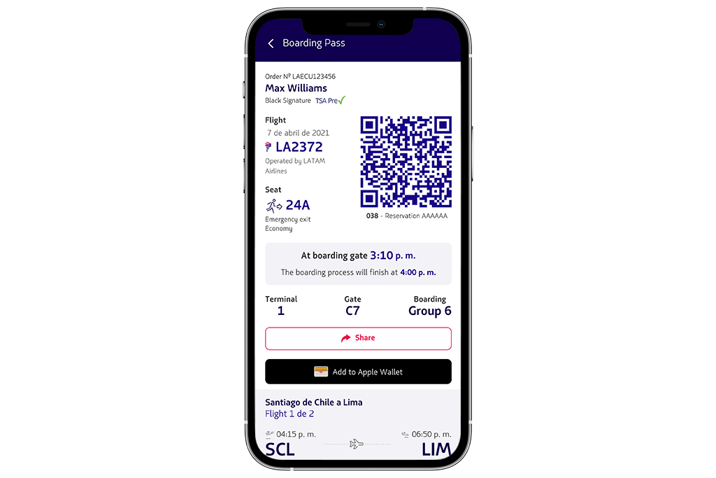 Chile Lan Boarding Pass