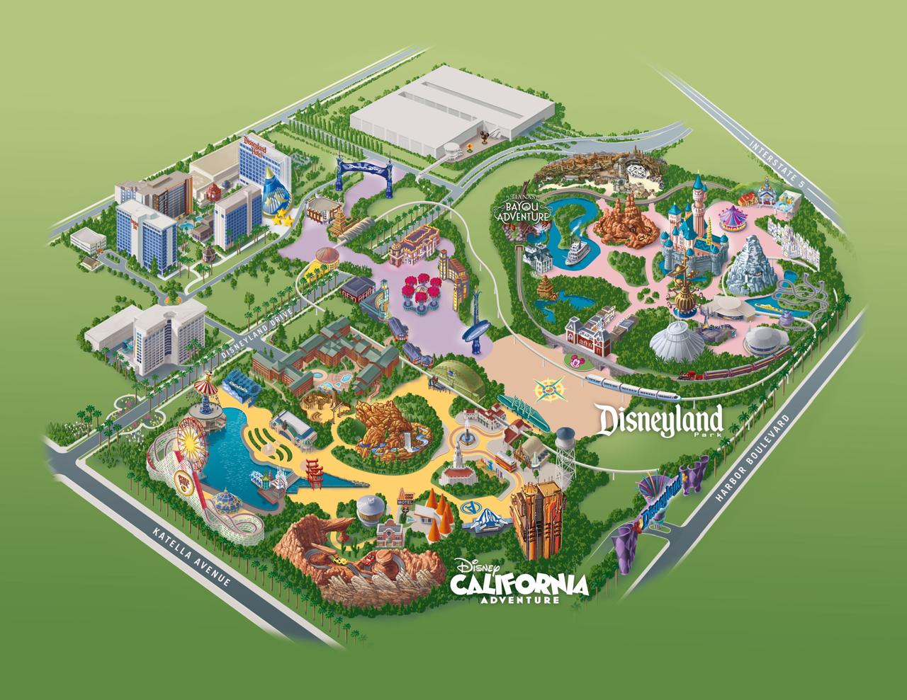 Mapa De Parques Temáticos Del Sur De California